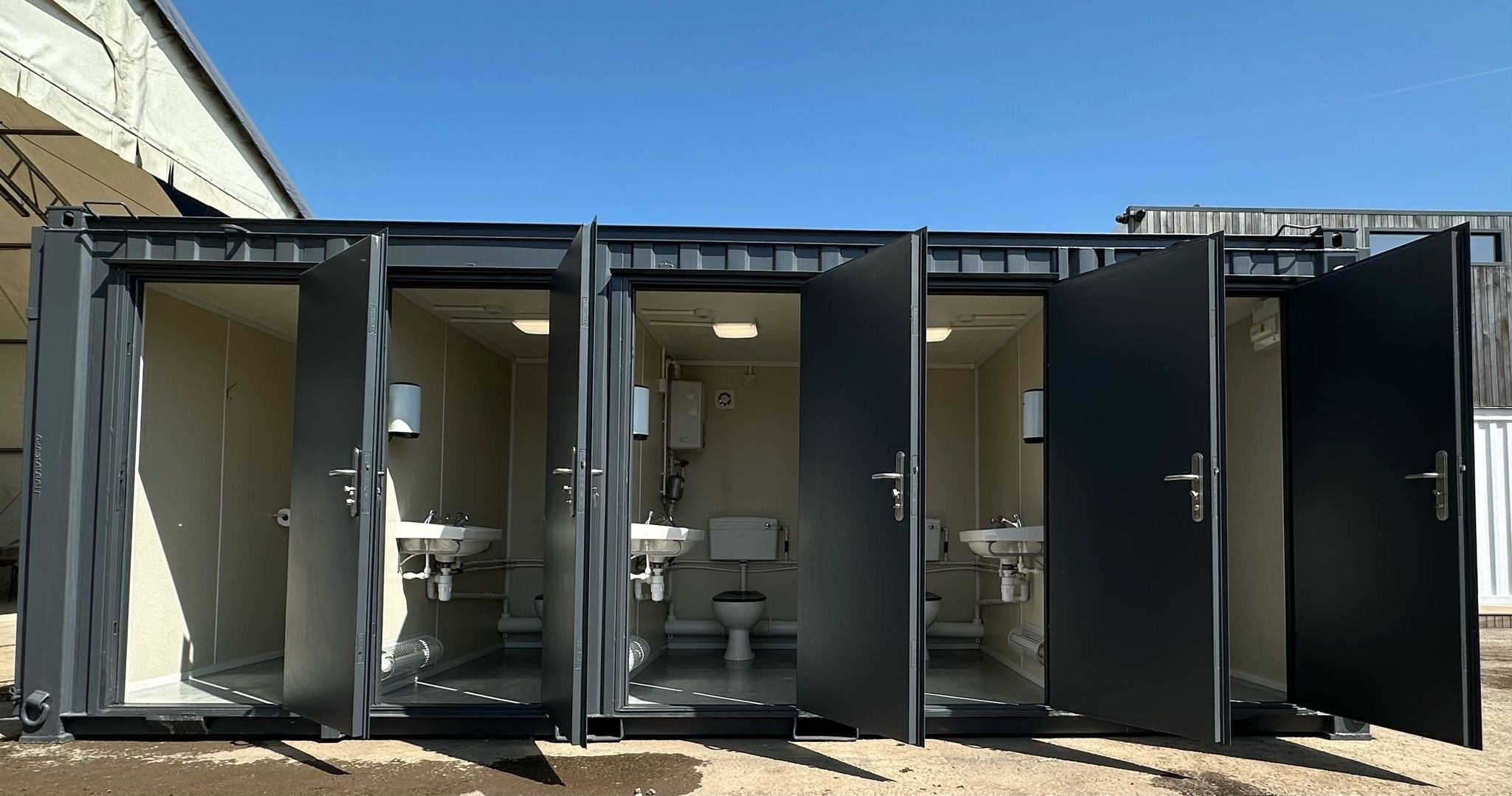 Toilet Block | 20 x 8ft Ft | 5 Bays | Anti-Vandal | Portable Toilet Bl